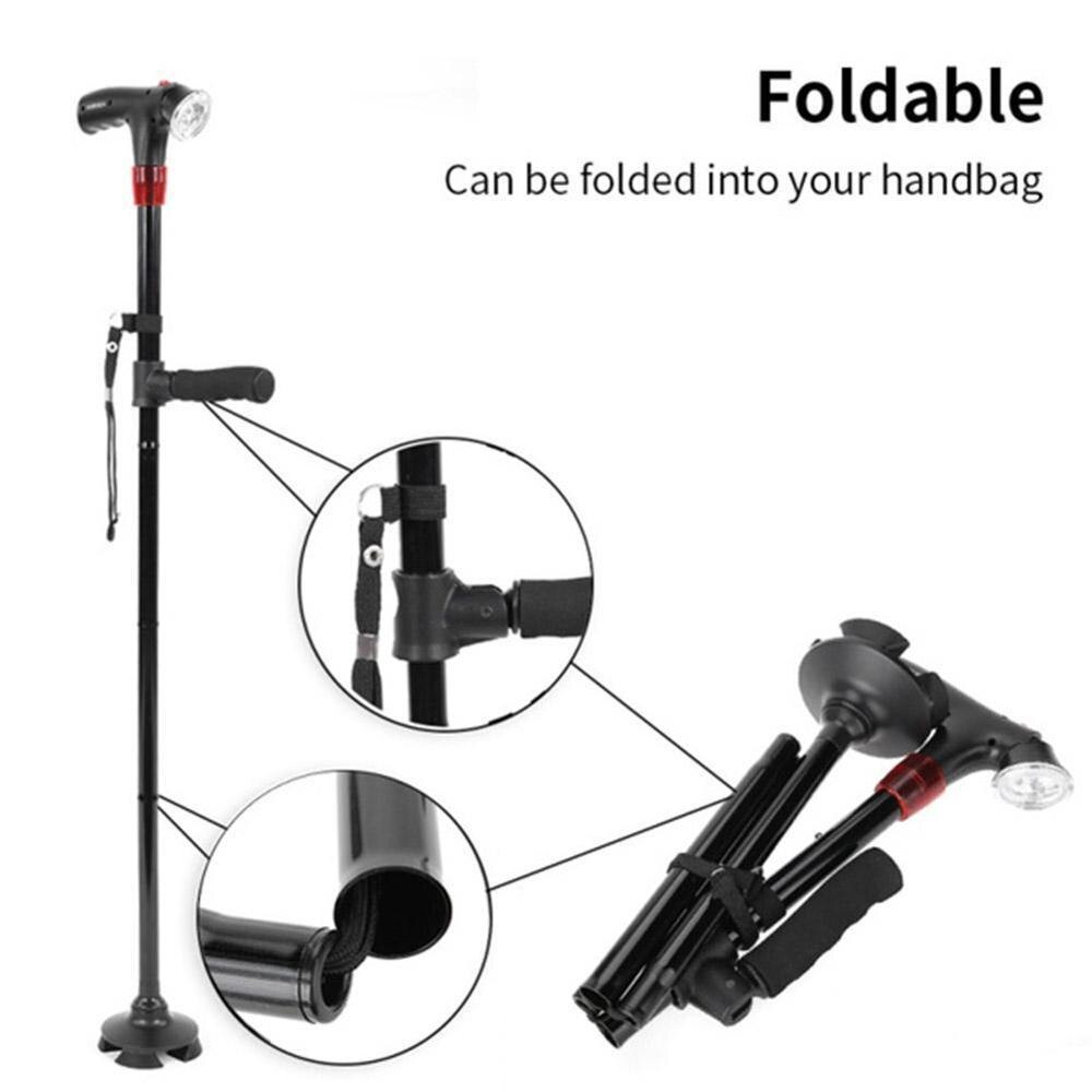 Collapsible Telescopic Cane Folding Crutch LED Lig... – Grandado