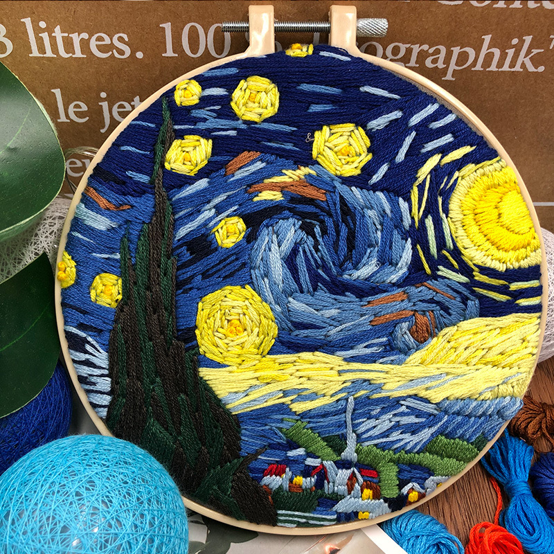 Van Gogh Painting Sunflower Needlework Embroidery ... – Vicedeal