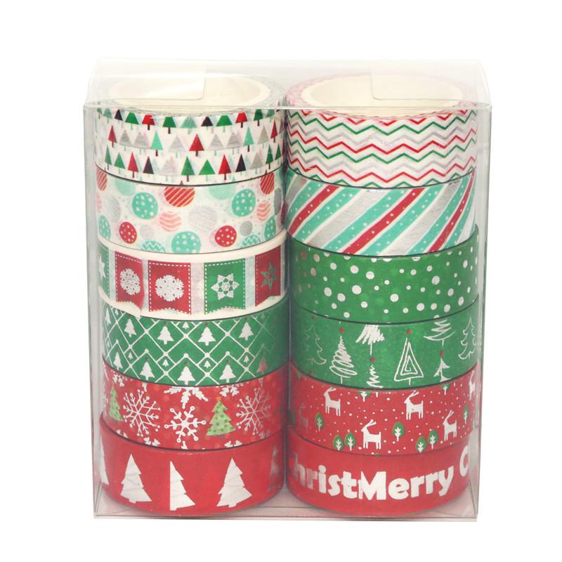 12 Rolls/Lot Decoratieve Kerst Washi Tape Set Pape... – Grandado