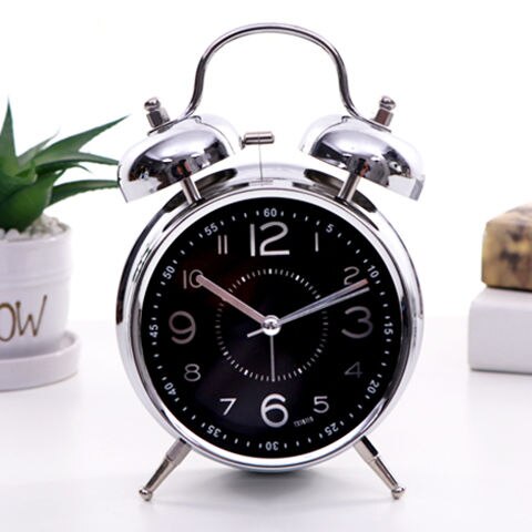 Metal Alarm Clock Student Luminous Mute Simple Bed... – Grandado