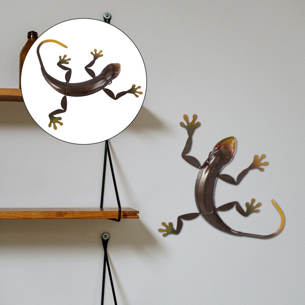 1Pc 3D Metal Gecko Wall Art Sculpture Decor Outdoo... – Grandado