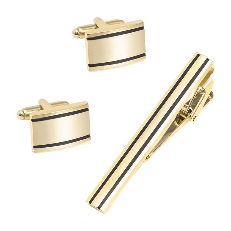 1 Set Men's Tie Clip Cufflinks Business Shirts... – Grandado