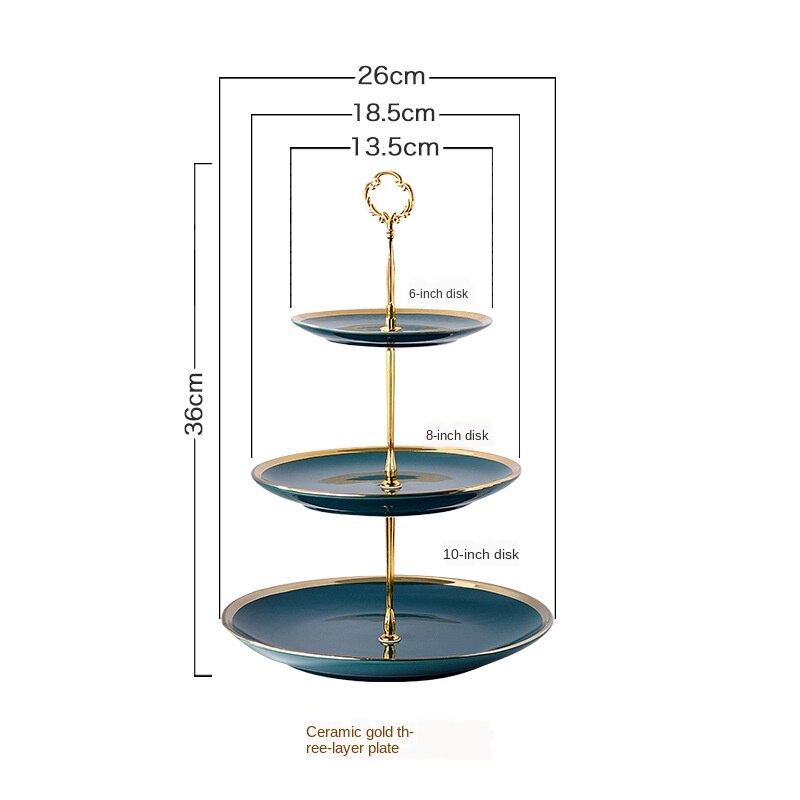 Three Layer Dinner Plates Snacks Fruit Plate Emera... – Grandado
