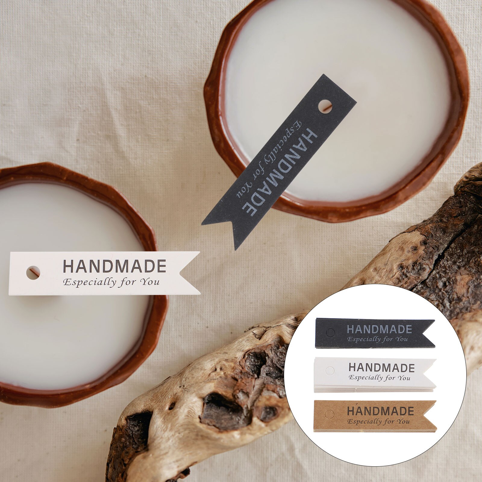 45Pcs Durable Hand Made Scented Candle Tags Kraft ... – Vicedeal