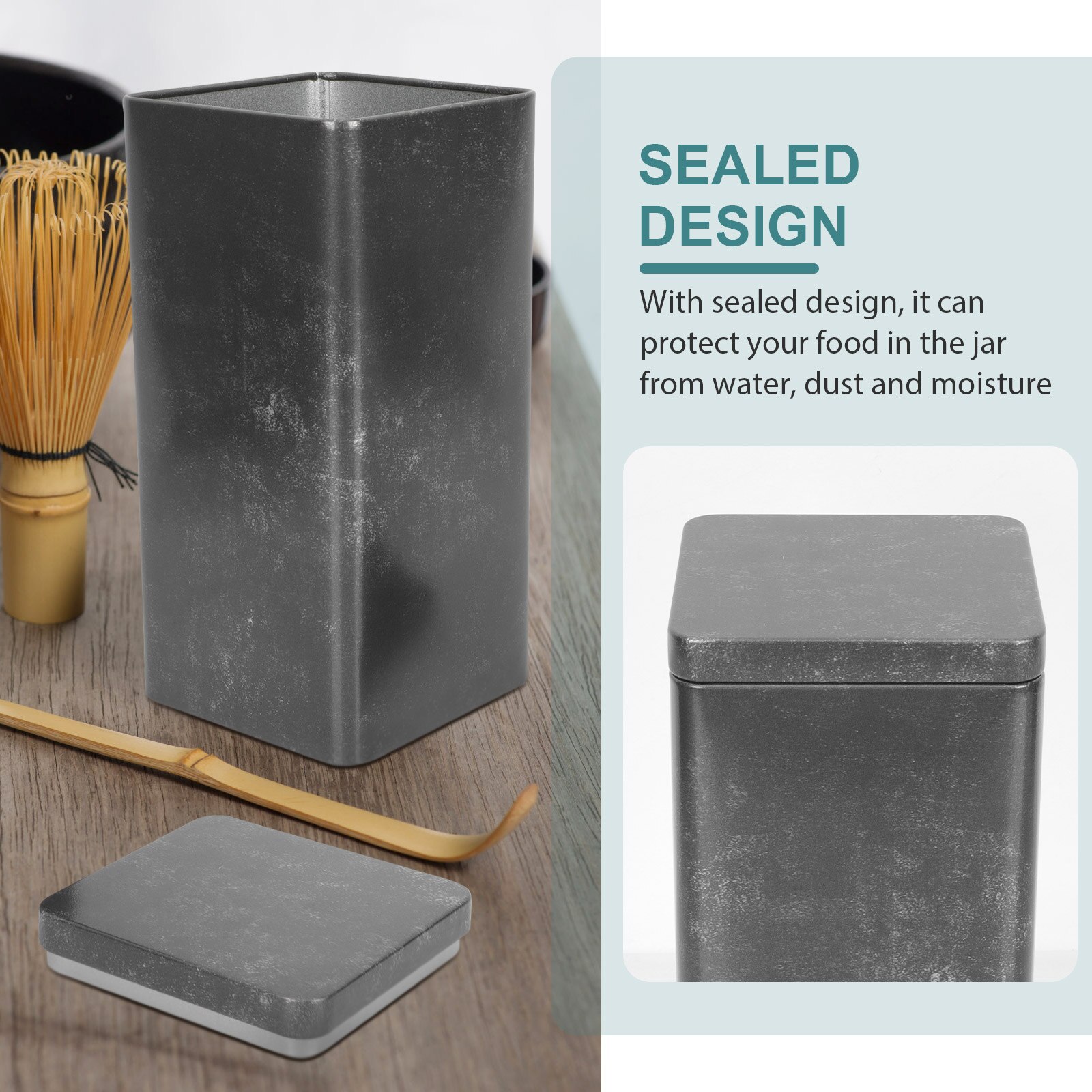 Tinplate Tea Caddy Retro Style Tea Storage Can Por... – Grandado