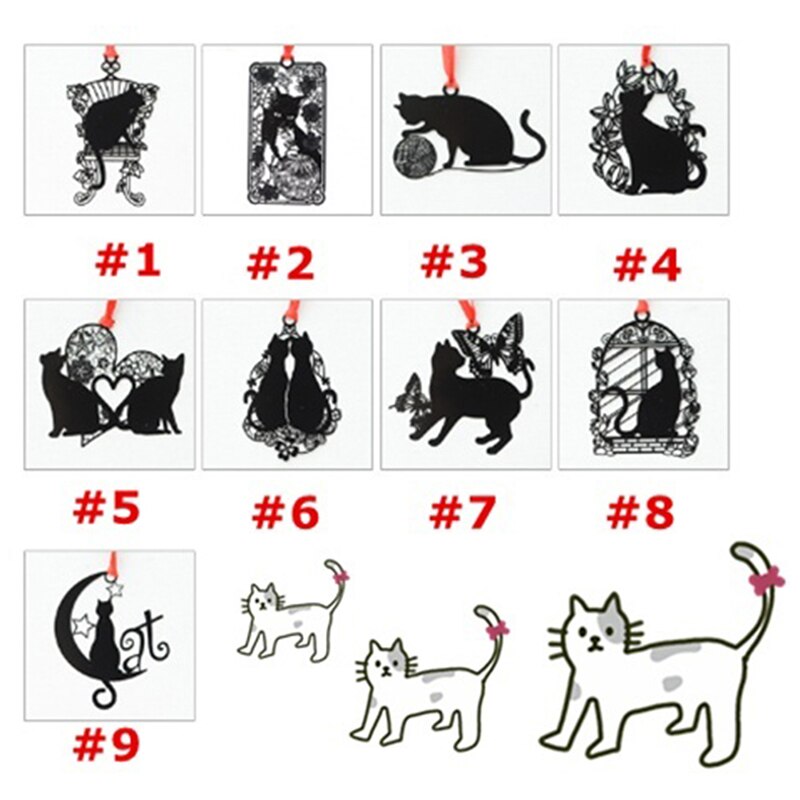 2pcs DIY Cute Black Cat Metal Bookmark for Book Pa... – Vicedeal