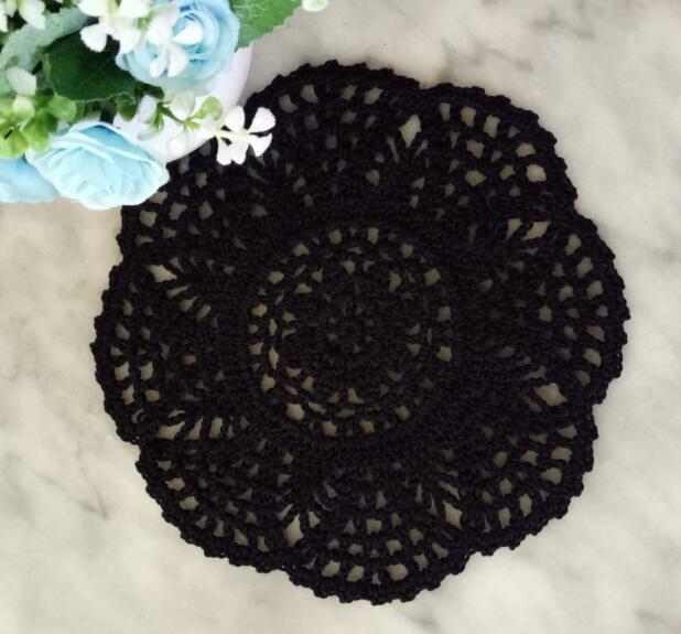 Round Handmade Lace Cotton Table Place Mat Pan Pad... – Grandado