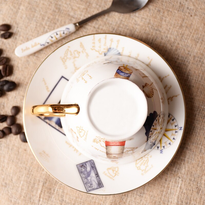 Turkish Tea Cups and Saucer Set Royal Bone China G... – Grandado