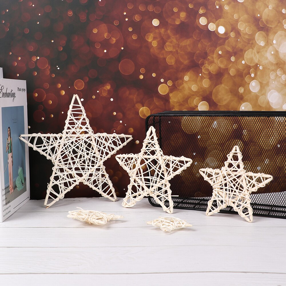 1PC White Rattan Star Indonesian Vine Woven Wreath... – Vicedeal