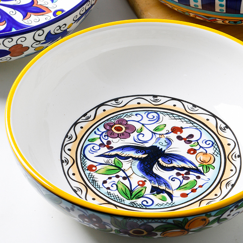 Ceramic Soup Plate Hand-Painted 8-Inch Deep Plates... – Grandado