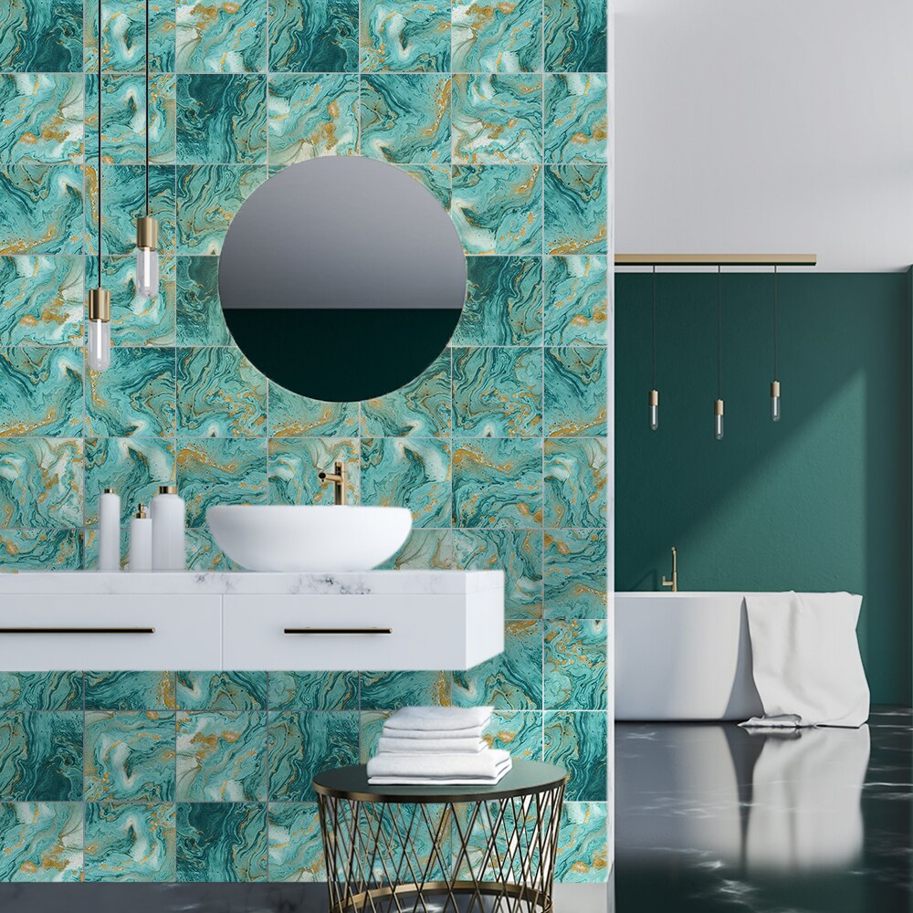 Funlife® Malachite Blue Agate Marble Wall Sticker ... – Grandado
