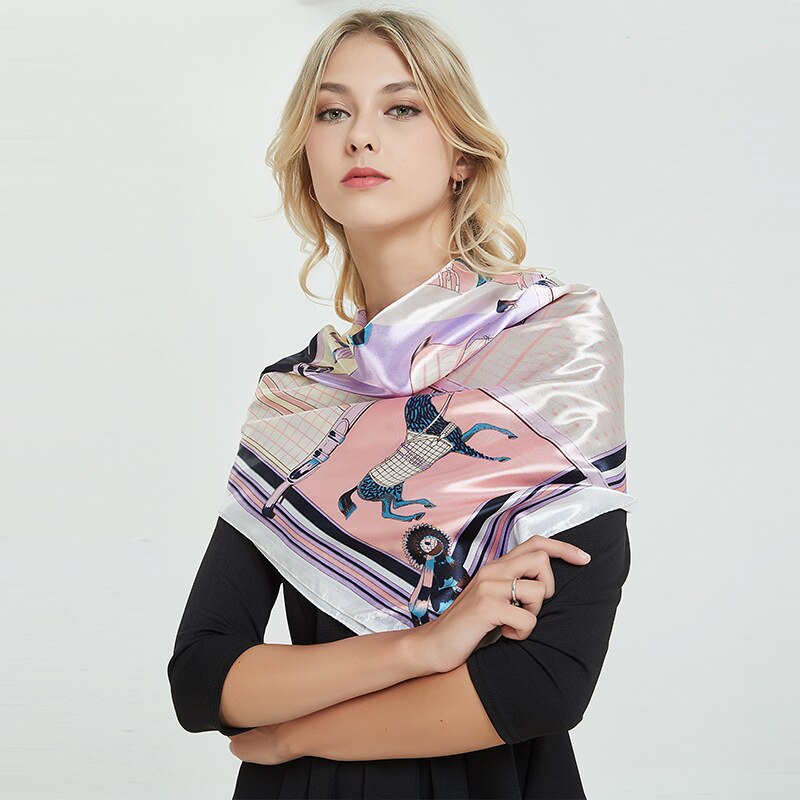 Silk Scarves Head Handkerchief Shawl Wraps 90-90CM... – Vicedeal