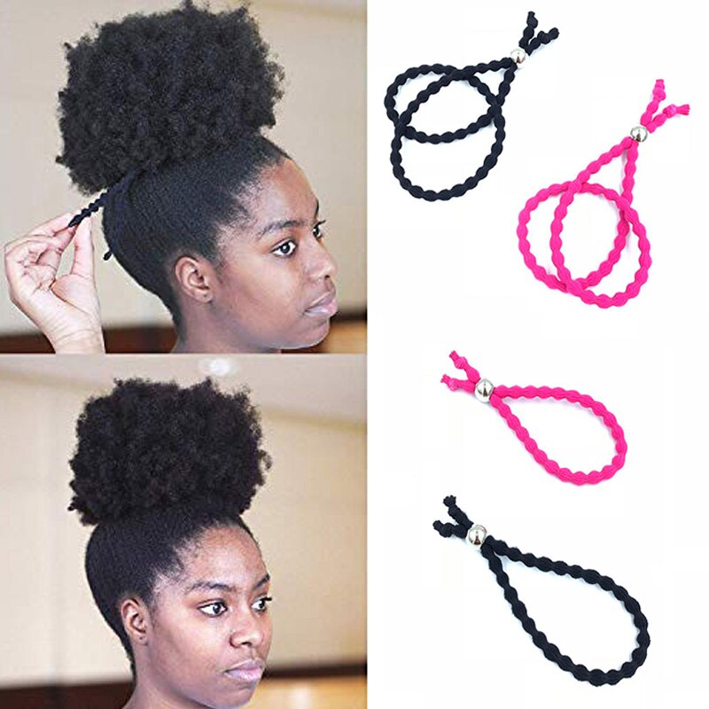 Beads Sliding Elastic Hair Bands Adjustable Lazy H... – Vicedeal