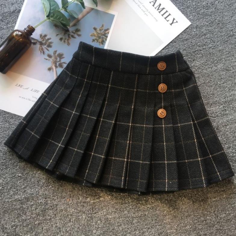 Baby Meisjes Mode Plaid Wollen Rok Elastische Tail... – Vicedeal