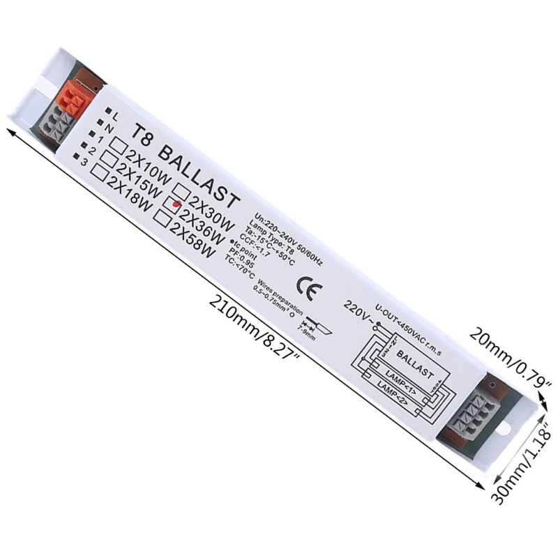220-240V AC 2x36W Wide Voltage T8 Electronic Balla... – Grandado