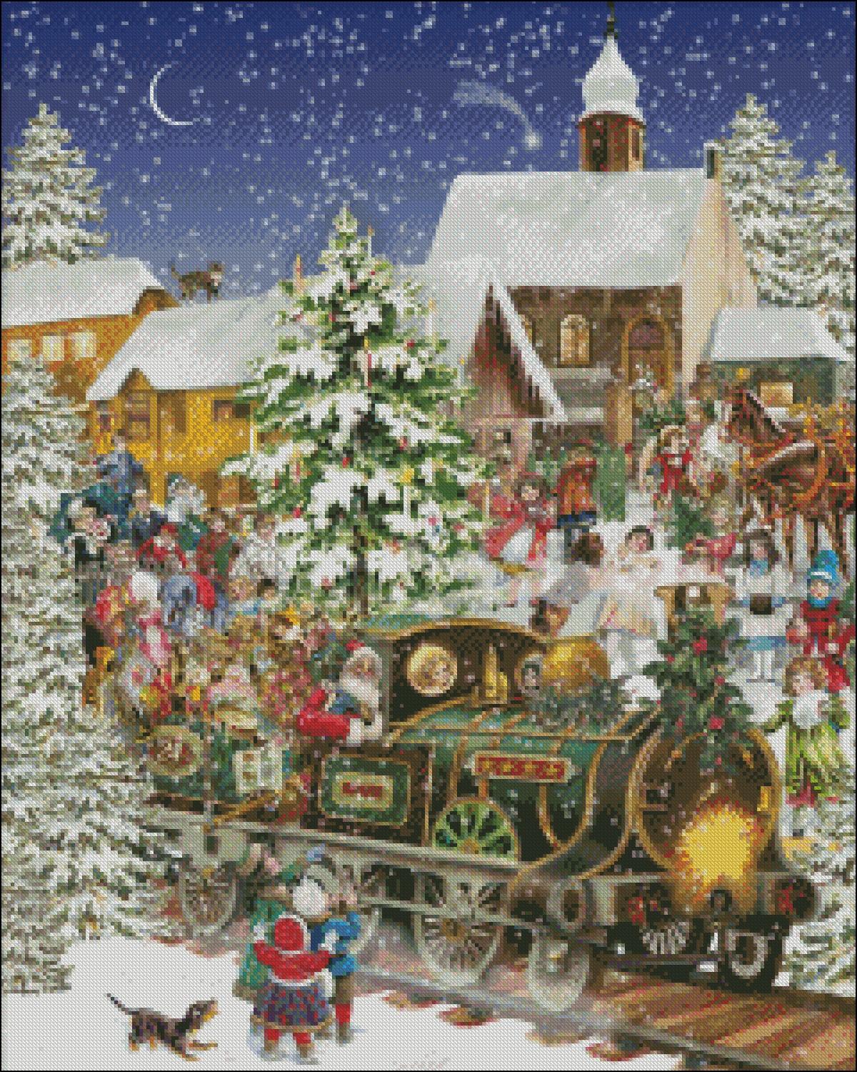 Christmas Train - Counted Cross Stitch Kits - DIY ... – Grandado