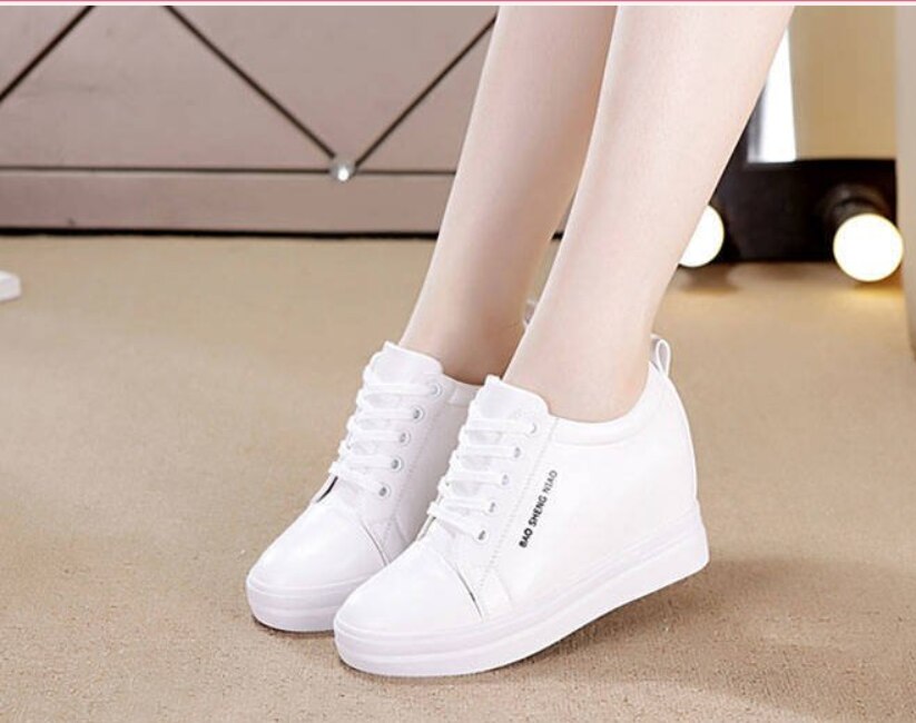 Spring Wedges White Flat Platform Sneakers Women S... – Grandado