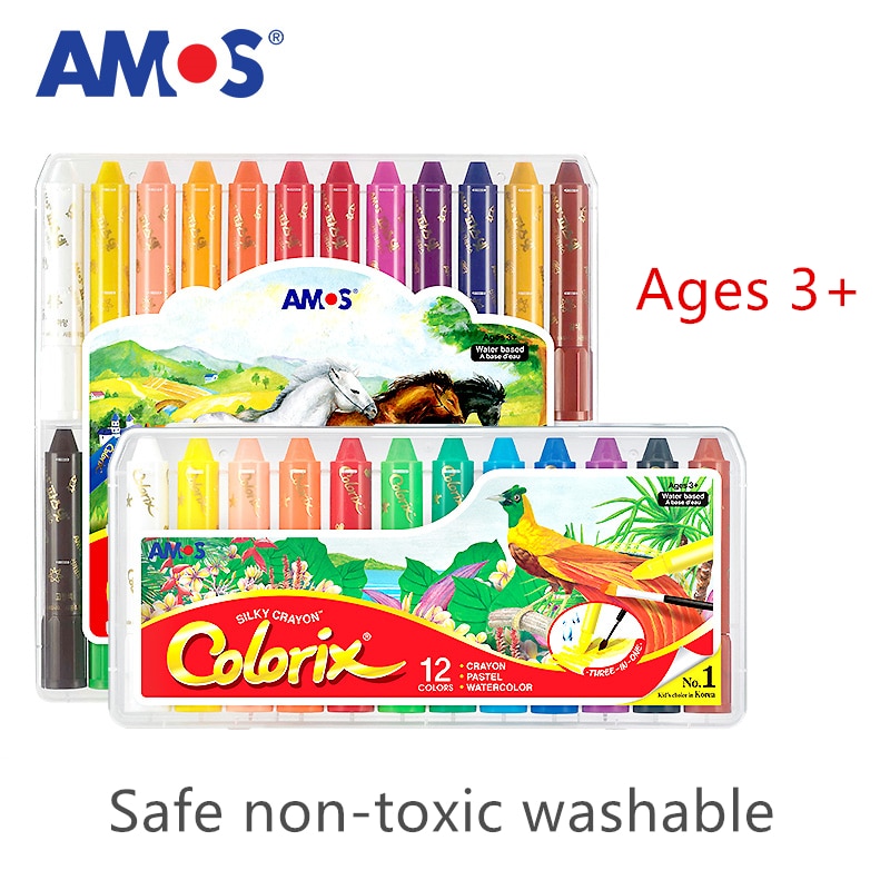 Amos CRX5PC12 Premium Silky Crayons Set 6/12/24/36... – Grandado