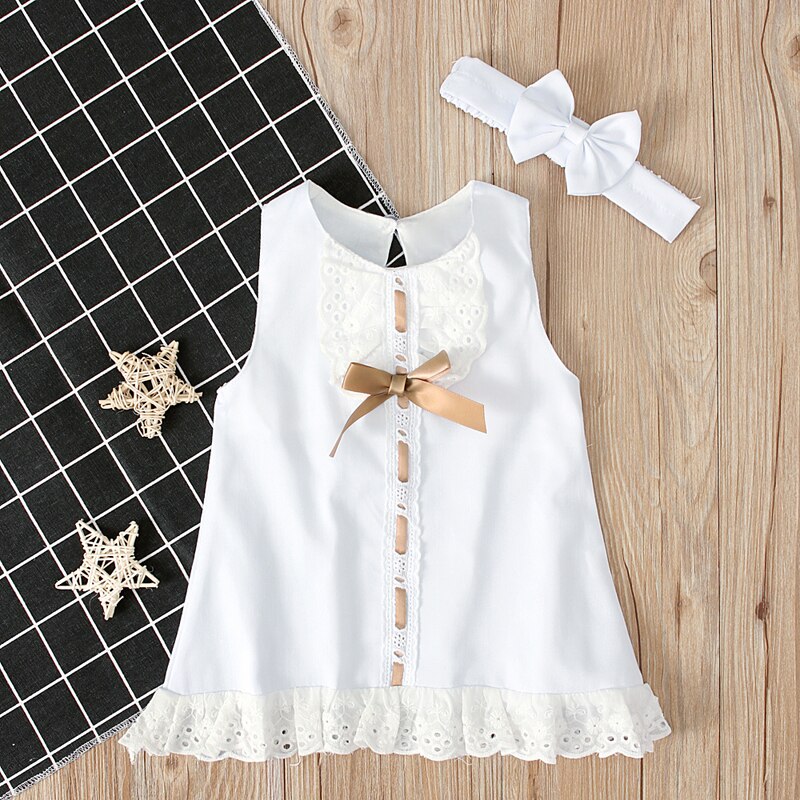 Toddler Newborn Baby Girls White Dress Princess La... – Grandado