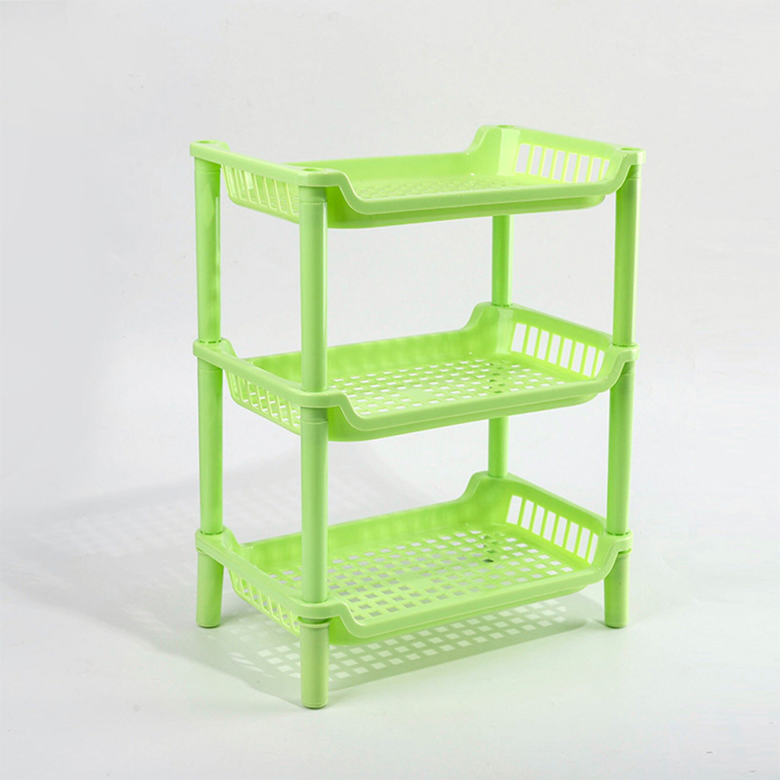 Three-layer Multi-purpose Shelf Plastic Floor-to-c... – Grandado