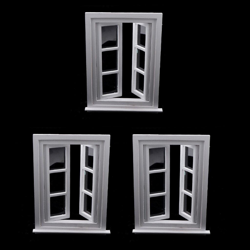 3PCS Miniature Windows Wooden European Dollhouse D... – Vicedeal