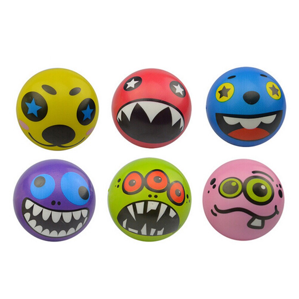 1PCS 6.3cm Exercise PU Rubber Toy Balls Face Print... – Grandado