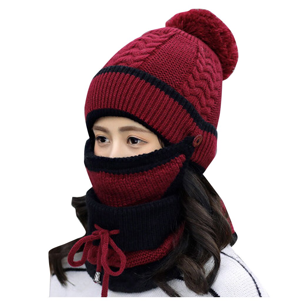 Adult Windproof Hat Cycling Skiing Knit Hat Scarf ... – Grandado