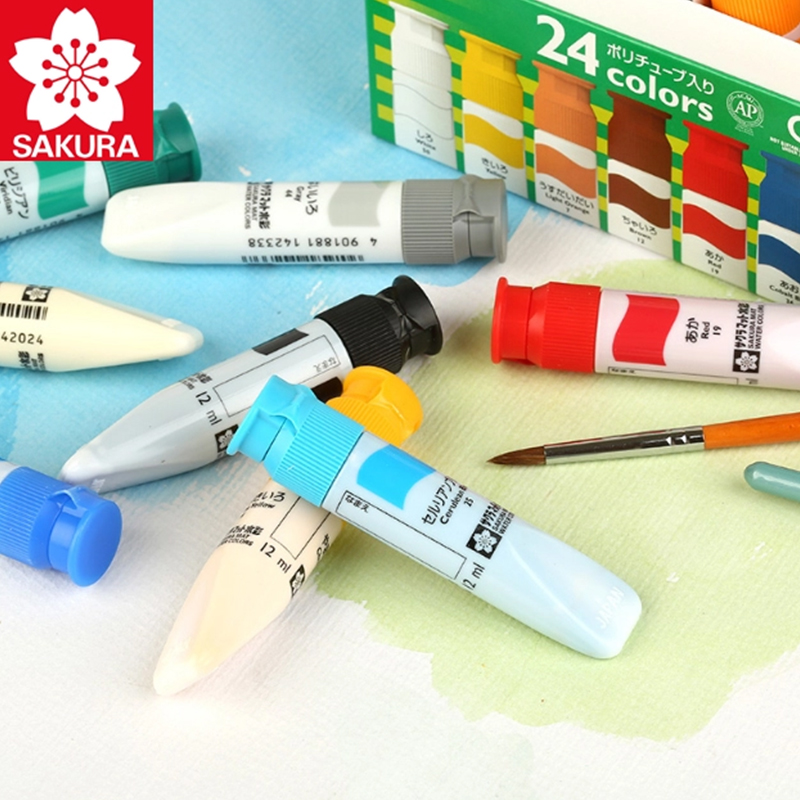 SAKURA 12/15/18/24 Colors Transparent Watercolor P... – Grandado