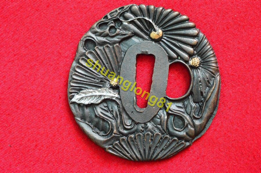 Wonderful Flower Japanese Alloy Guard Tsuba For Sa... – Grandado