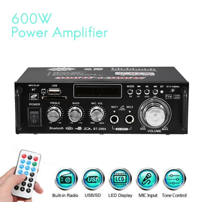 12V/ 220V BT-298A 2CH LCD Display Digital HIFI Aud... – Grandado