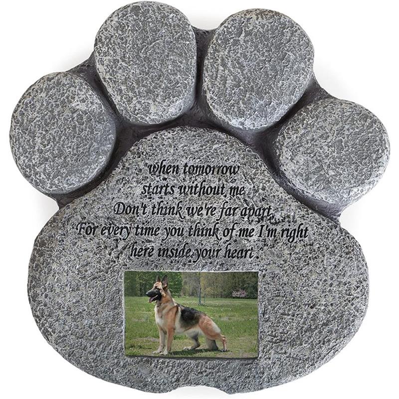 Pet Memorial Headstone Paw Shaped Headstone Garden... – Grandado