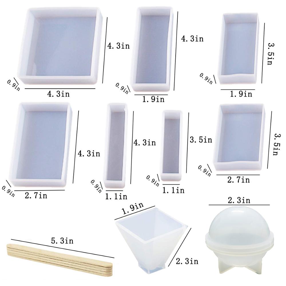 9 Pack Resin Mold Silicone Mold Casting Mold Epoxy... – Grandado