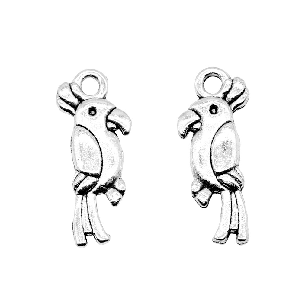 40pcs Double Sided Bird Charms Antique Silver Colo... – Grandado