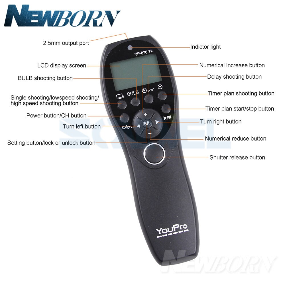 Youpro YP-870II/UC1 kabellos Verschluss Timer Fernbedienung Für Olymp E-620/E-600/E-550/E-520/E ...