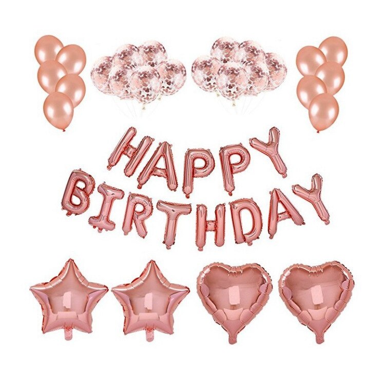 Rose Gold Number Letter Balloons 12/16/18 Inch Sta... – Grandado