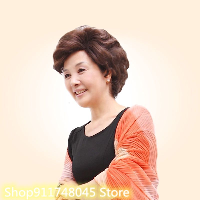 Temperament Middle-aged Real Hair Wig Women's Shor... – Grandado