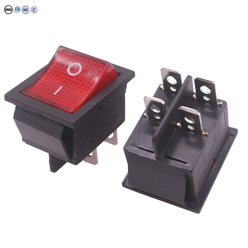 10/5/4/3/2/1 Pcs Red Button Rocker Switch 4 Plugs ... – Grandado
