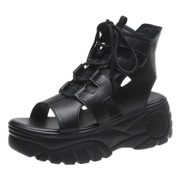 Black Platform Sandals Clogs Wedge Summer Clear He... – Vicedeal