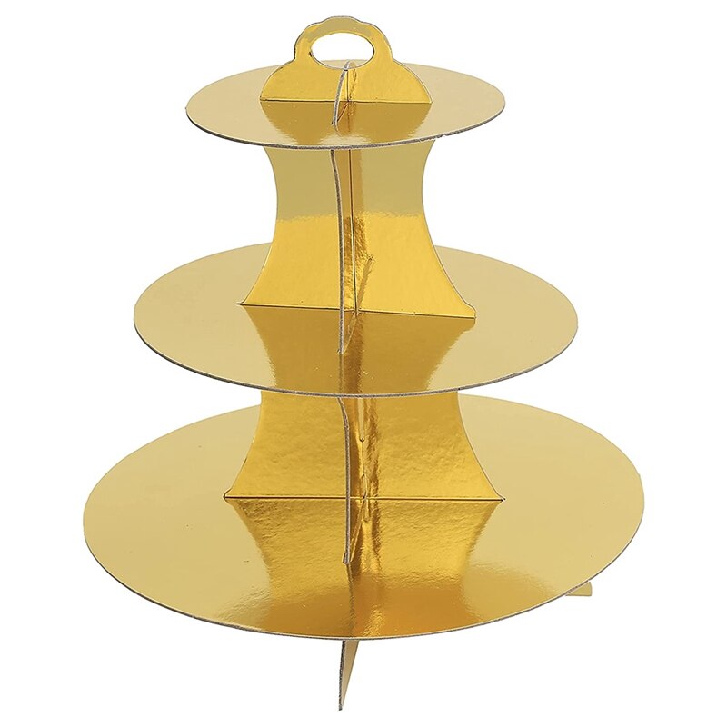 3-Tier Round Cardboard Cupcake Stand For Cupcakes ... – Grandado