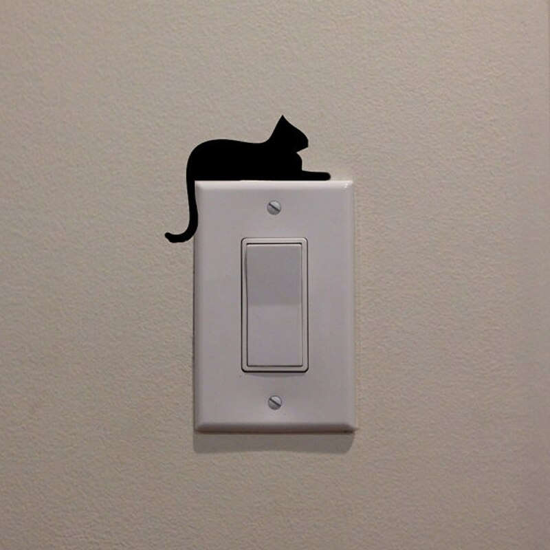 KUCADA lovely cat switch panel sticker for wall de... – Vicedeal