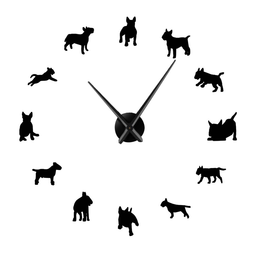 Dog Pet Frameless Giant Wall Clock With Mirror Eff... – Grandado