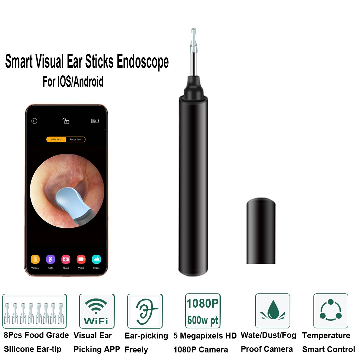 Wireless HD otoscope visual ear scoop digging ear ... – Grandado