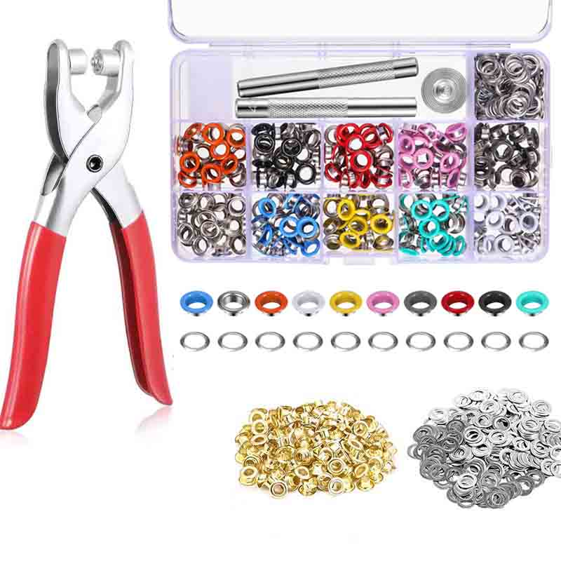 540 Sets 5mm Metall Öse mit Scheibe Leder Handwerk... – Vicedeal