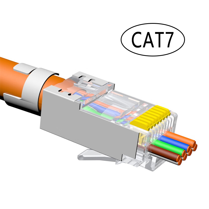 10PCs Cat6A Cat7 Pass Through Shielded RJ45 connec... – Grandado
