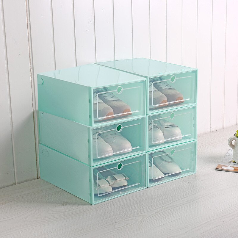 6PCS Shoe Box Stackable Box Thickened Flip Color M... – Grandado