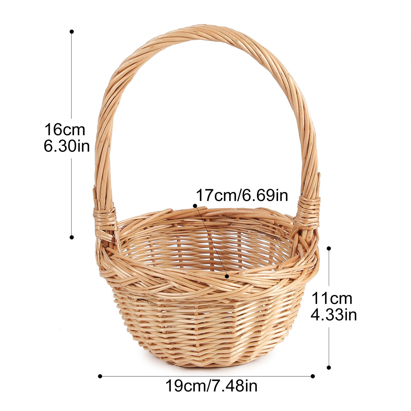 Picnic Basket Hand Made Wicker Basket Flower Baske... – Grandado