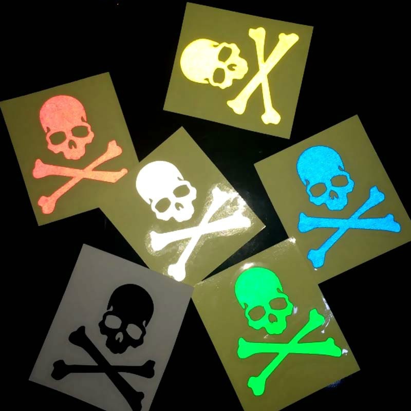 1pc Bike Reflective Sticker Fluorescent Skull Bicy... – Grandado