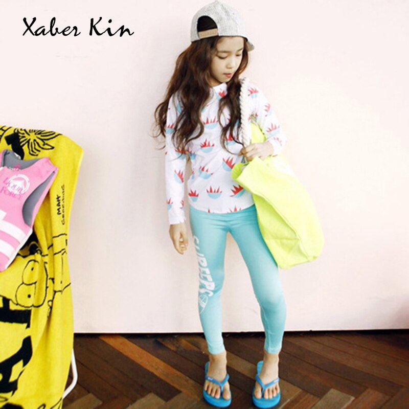 Langarm Badeanzüge Zwei Stücke Mädchen Badeanzug M... – Grandado