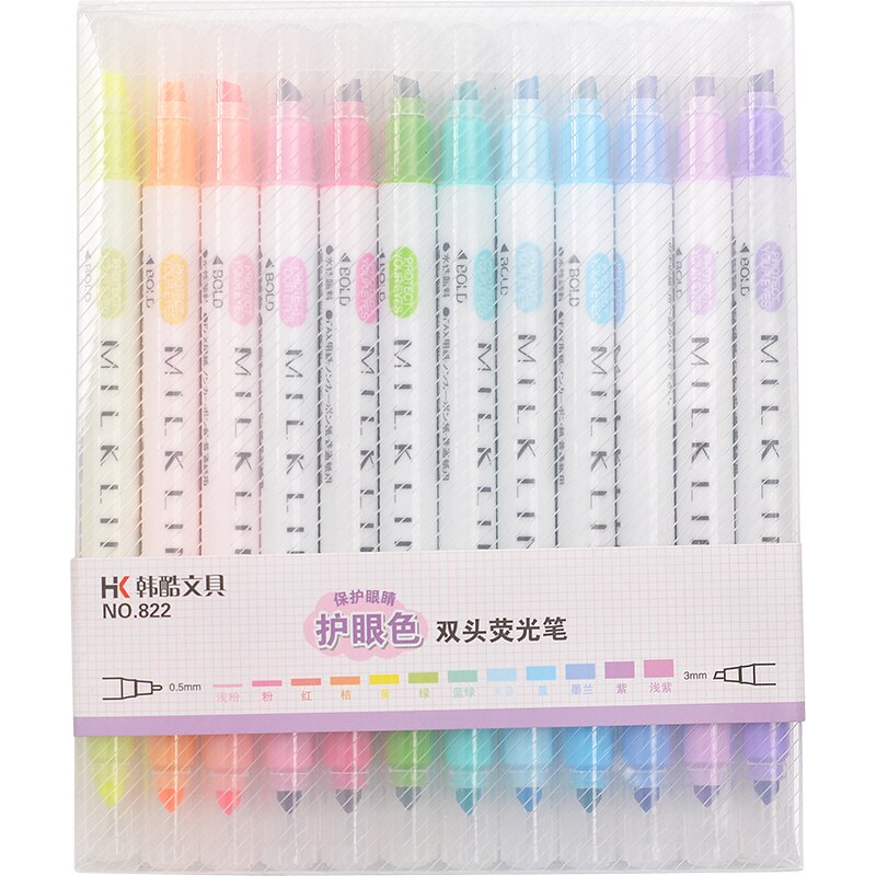 Fluorescent Marker Pen 12 Color Set To Rough Out K... – Grandado
