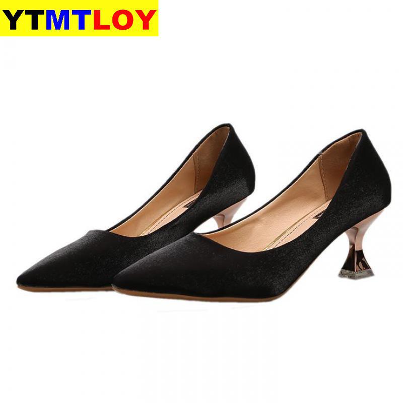 High Heels Women Pumps Pointed Toe Work Pump Stile... – Grandado